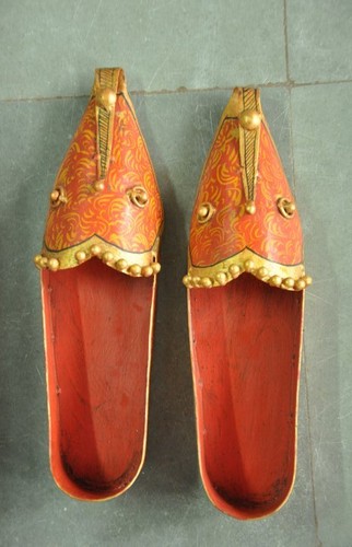 2 Pc Vintage Iron Handpainted Unique Shape Shoe/Slippers , Collectible ...