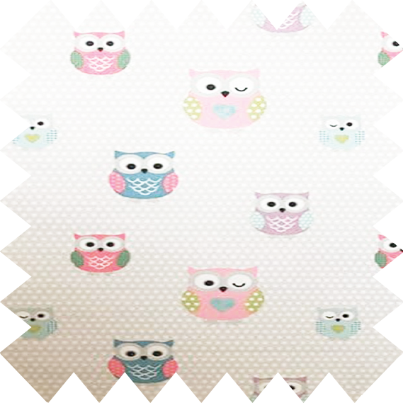 Colourful Owls Polka-Dot Thermal Blackout Roller Blind -FREE CUT TO ...