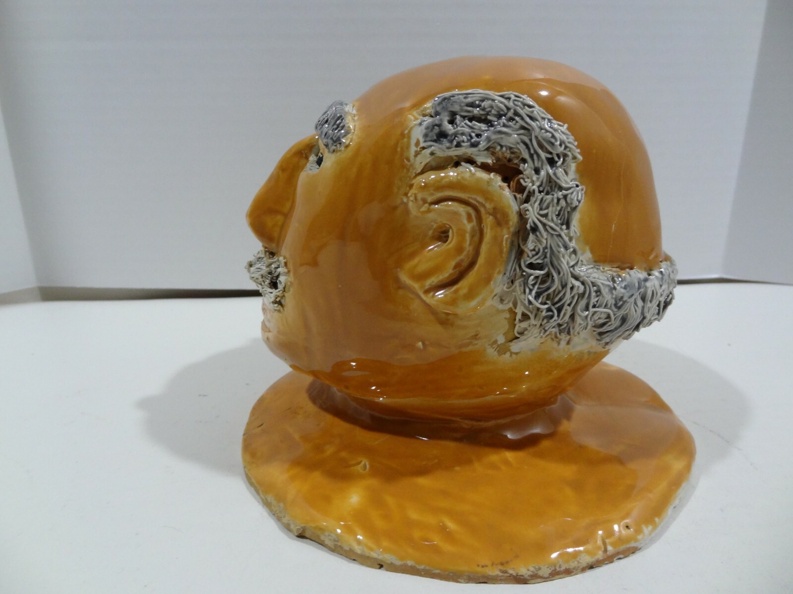 Antique Vintage Folk Art Plaster Head Bust String Holder Keeper ...