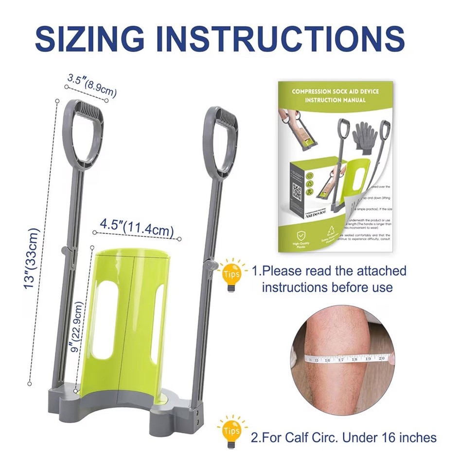 Compression Sock Aid Device - Helper Device for Putting on Compression ...