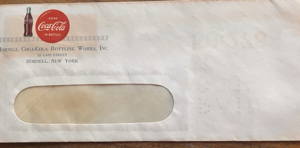 Vintage Coca-Cola, Bottling Works Inc. Check & Envelope (Scarce ...