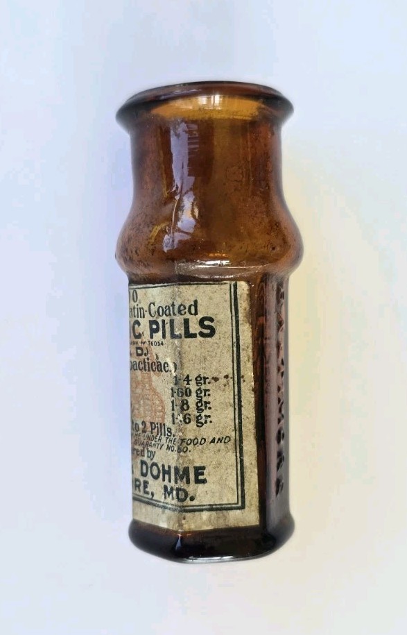 Antique LAPATIC PILLS Sharp & Dohme Baltimore MD Amber Pharmacy Bottle ...