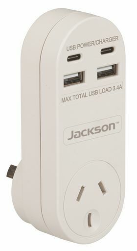 Jackson Mobile Phone Charger GPO USB & USB-C Outlets 3.4Amp Fast Charge ...