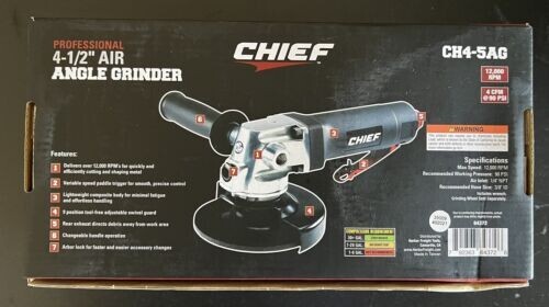 Pneumatic Air Angle Grinder Chief Tool 4-1/2 '' Profesional Shape Metal ...
