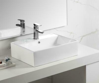 T-9134 White Square Vessel Porcelain Ceramic Bathroom Sink with ...