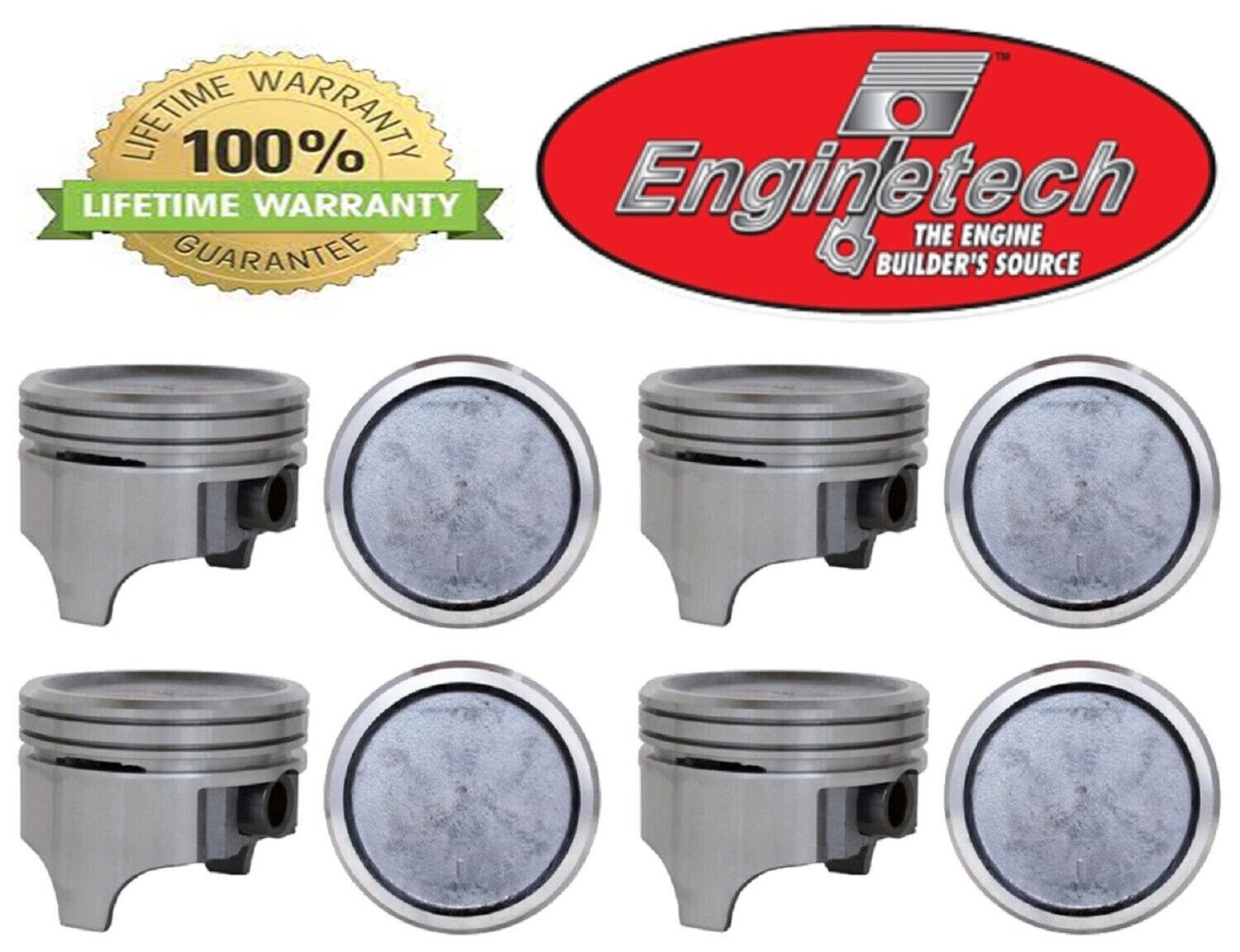 Chevrolet 400 Small Block Sbc Enginetech Dish Top Pistons 1970-1980 030 ...