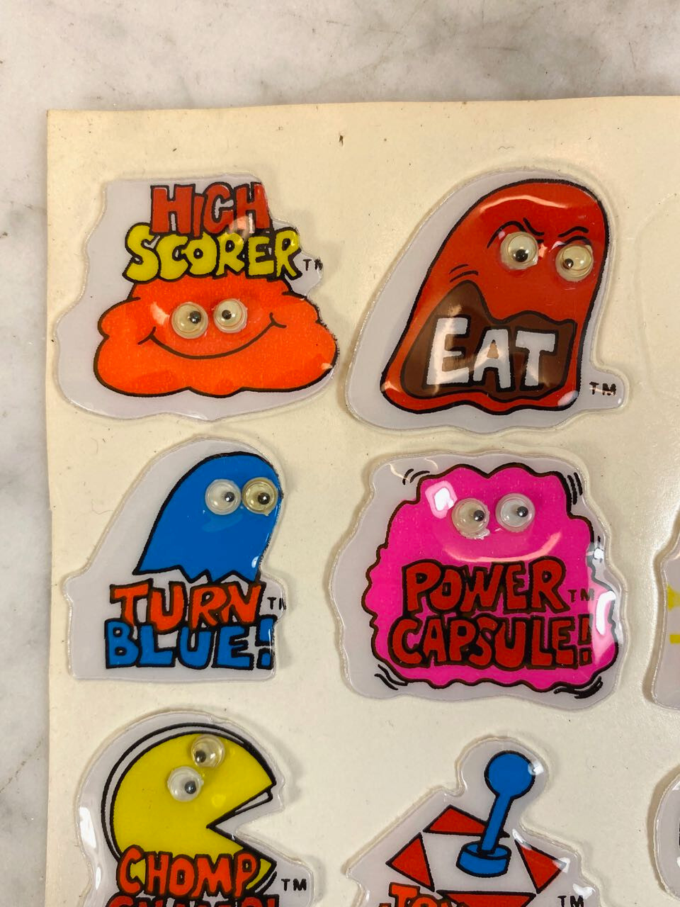Vintage PAC MAN Puffy Sticker Set Sheet. 19 Pieces Cartoon 80's. RARE ...