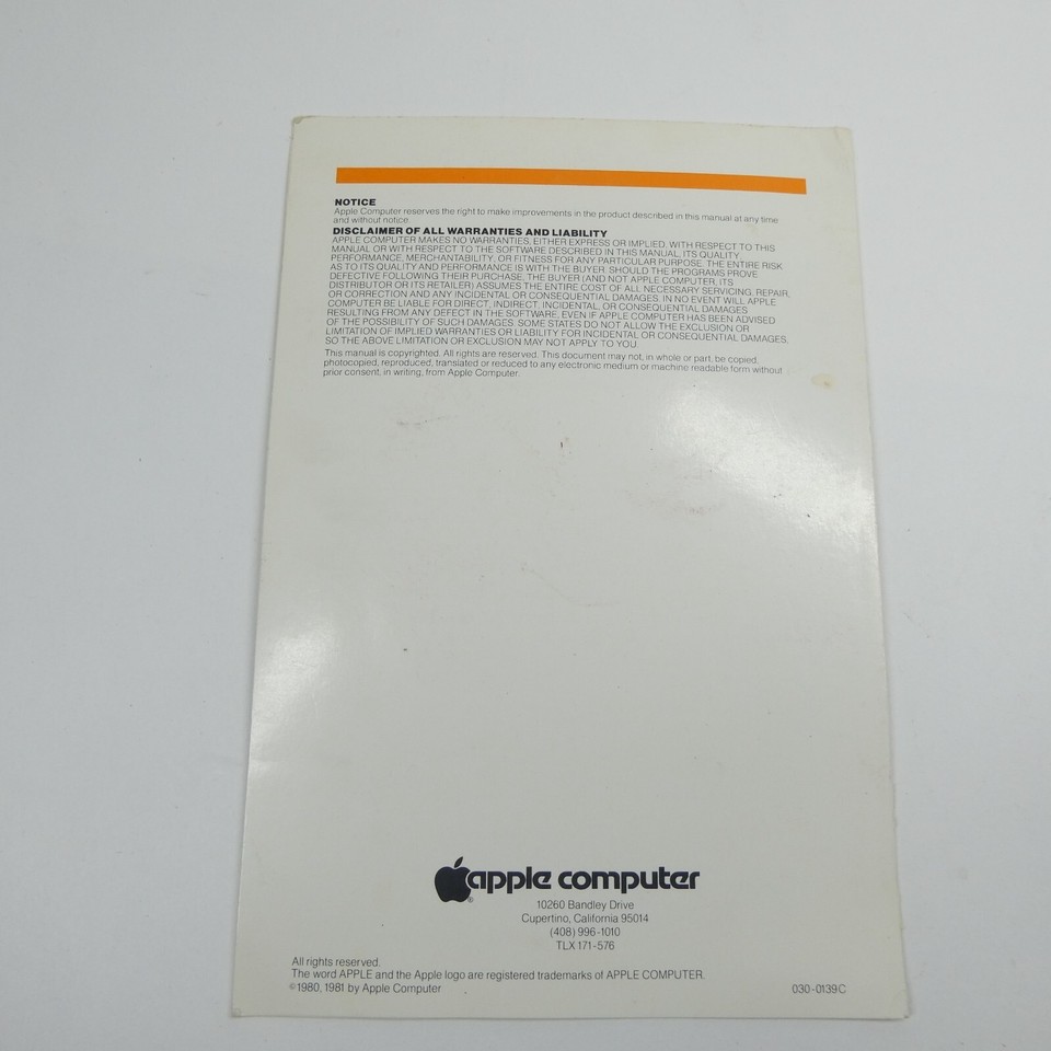 Apple Adventure! Instruction Card User Manual Vintage Apple ...