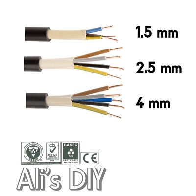 3 4 5 Core PVC Outdoor Hi Tuff Cable NYY-J 1.5 2.5 4 MM Outside Pond ...