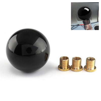 Black Round Ball Shift Knob Acrylic Universal Gear Shifter Head with 3 ...