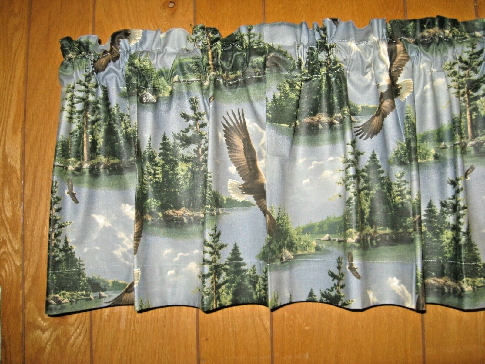 American Eagle Brown Green White Handmade Cotton Window Valance | eBay