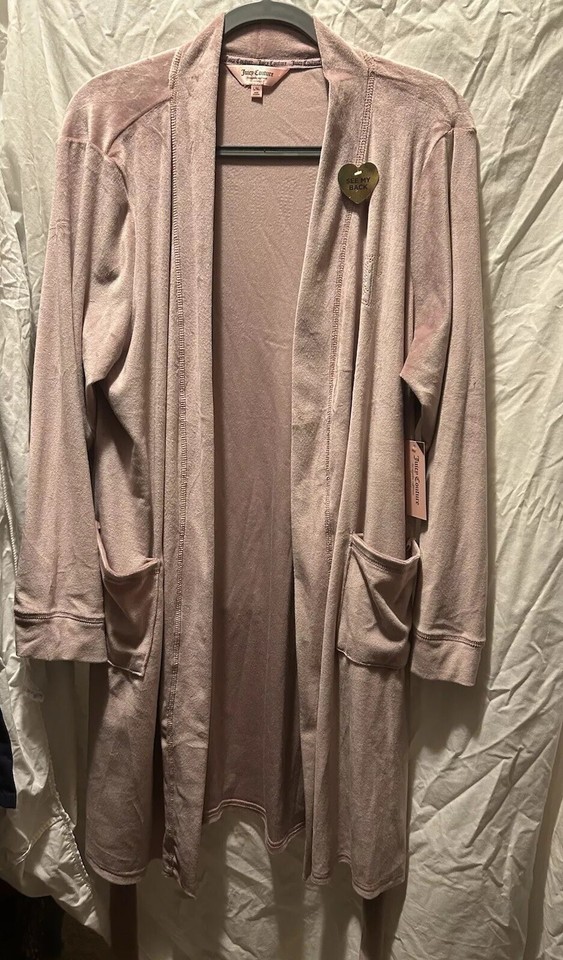 Juicy Couture Ultra Plush Velour Robe Pink /Mauve McBling Lounge Y2K L ...