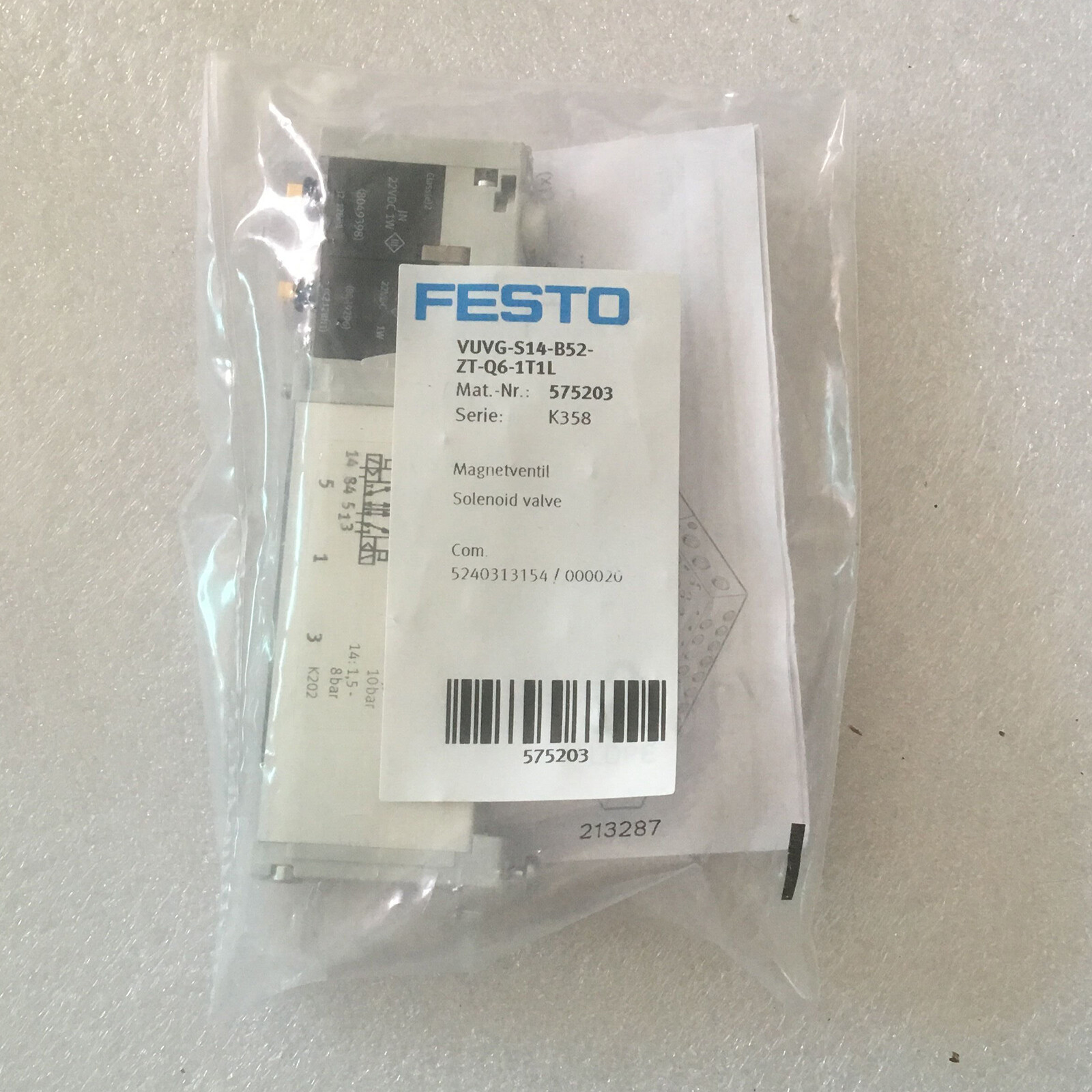 Brand New Festo VUVG-S14-B52-ZT-Q6-1T1L 575203 Quality assurance#LJ | eBay