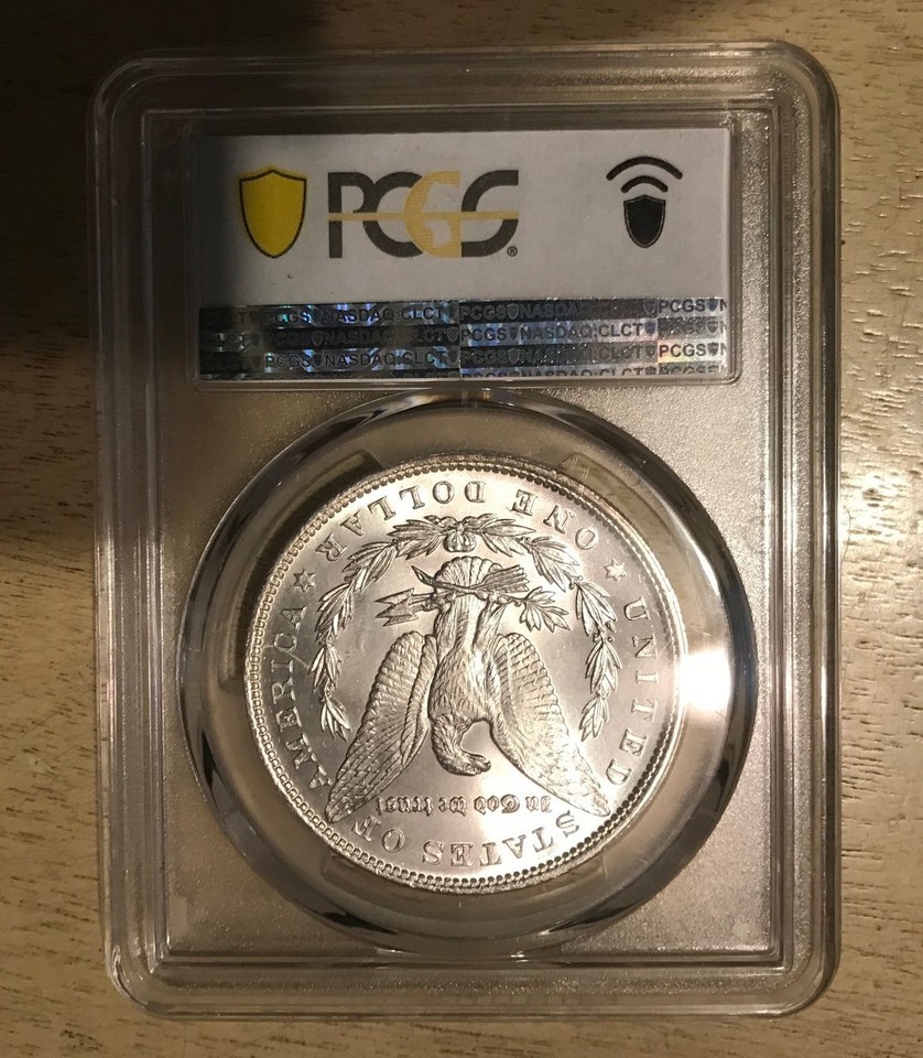 1892 P MORGAN SILVER DOLLAR PCGS MS62 ALL WHITE FROSTY GOLD SHIELD GEM ...