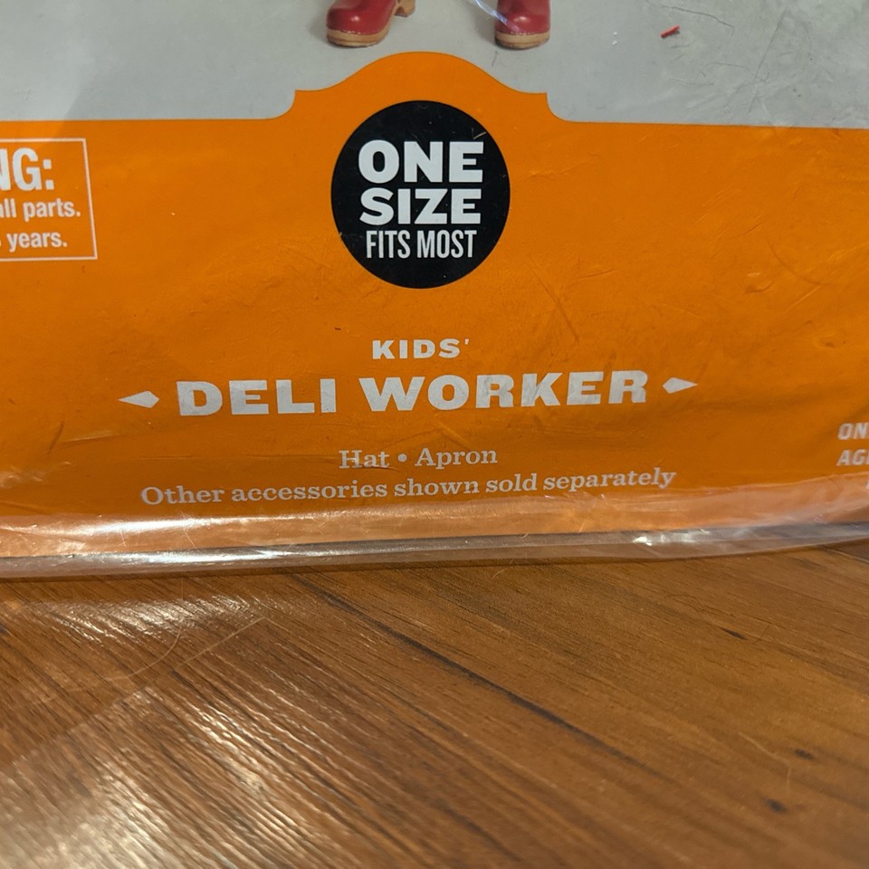 Nwt Deli Worker Halloween Costume Kids One Size Fits Most Hat Apron ...