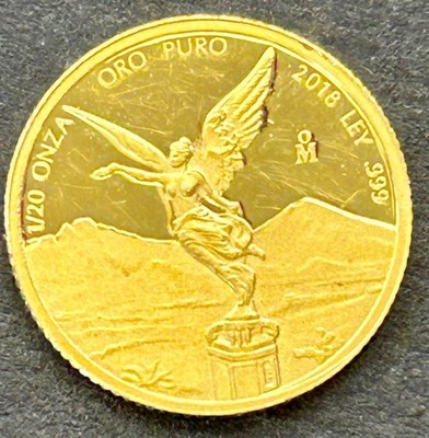 2018 Mexico Proof 1/20th Onza Oro Libertad Gold Coin in Display Capsule ...