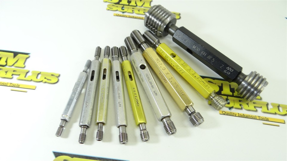 8 ASSORTED METRIC GO NO GO THREAD PLUG GAGES M5 X 0.8 LH TO M30 MASTER GAGE | eBay