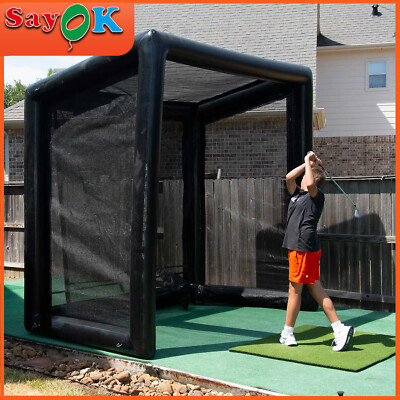 Inflatable Golf Hitting Bay Golf Training Cage Golf Simulator Projector ...
