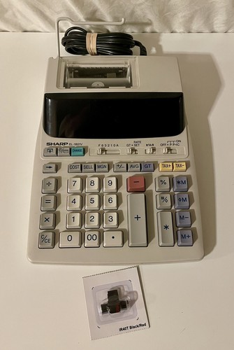 Sharp EL-1801V Printing Calculator + New 2 Color Ink Cartridge- Adding ...