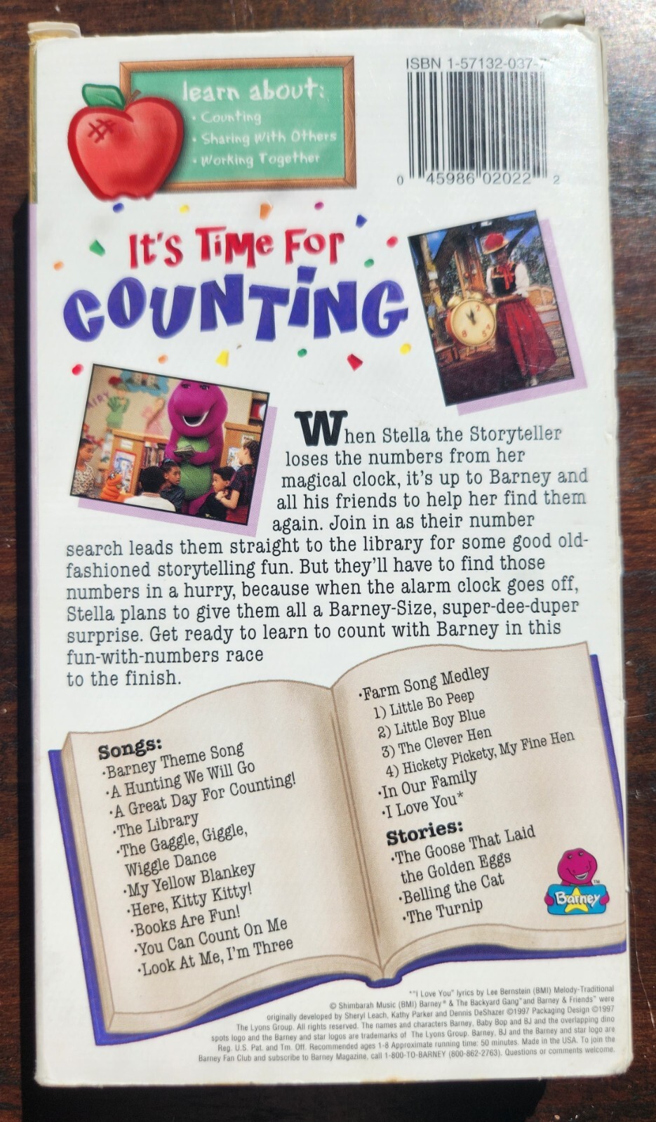 Barney It’s Time For Counting Classic Collection VHS Sing Along Songs ...