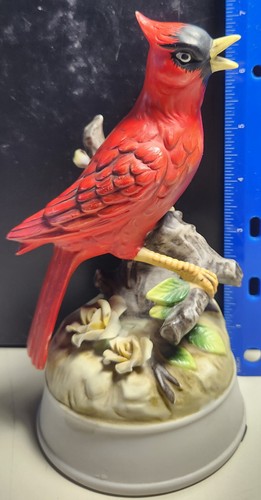 Cardinal Music Box Figurine Andrea by Sadek Made in Japan 7" Tall #8767 ...