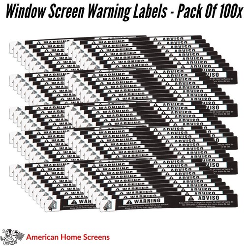 Window/Door Screen Frame Warning Labels - Pack Of 100 | eBay