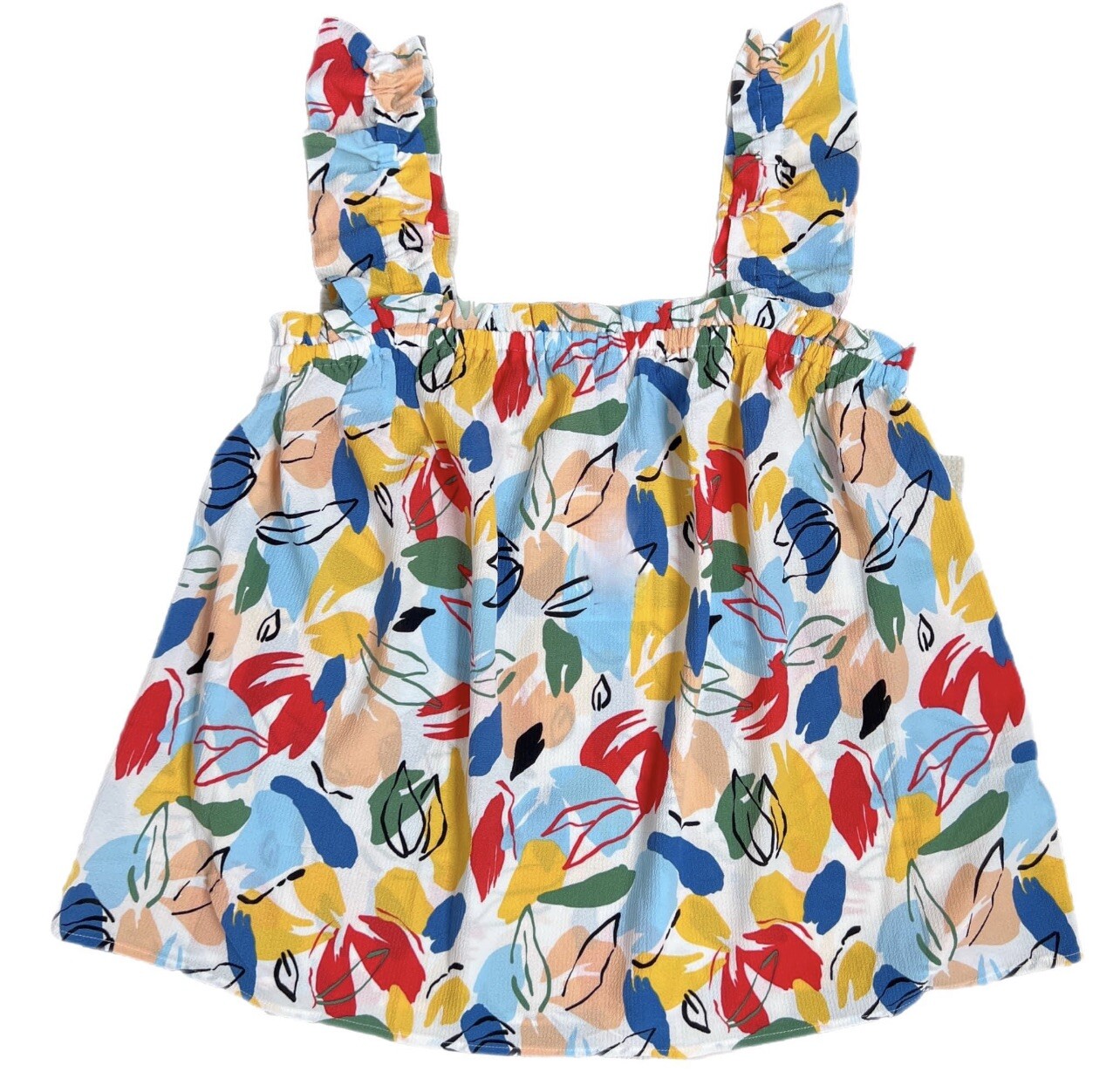 2xl LuLaRoe Daisy Tank ruffle straps floral fit 22/24 crepe material ...