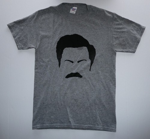 Parks and Rec Fan Tee, Ron Swanson Mustache Silhouette Tee, Size Small ...