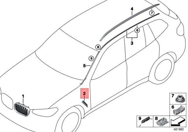 BMW X3 G01 M-paket Front Side Panel Finisher Left Trim 51138064805 ...