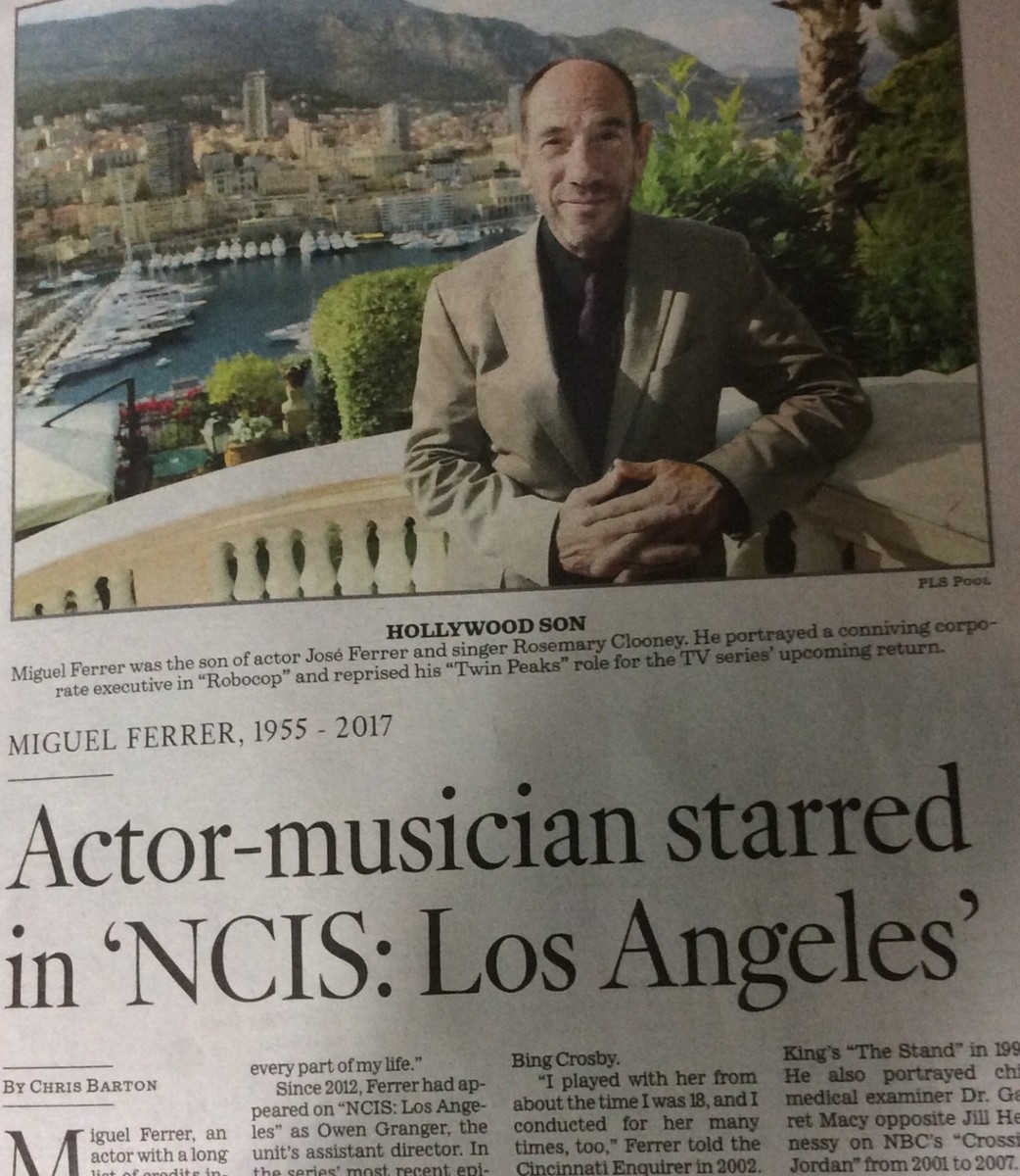 Miguel Ferrer Wedding George Clooney Remembers Cousin Miguel Ferrer In