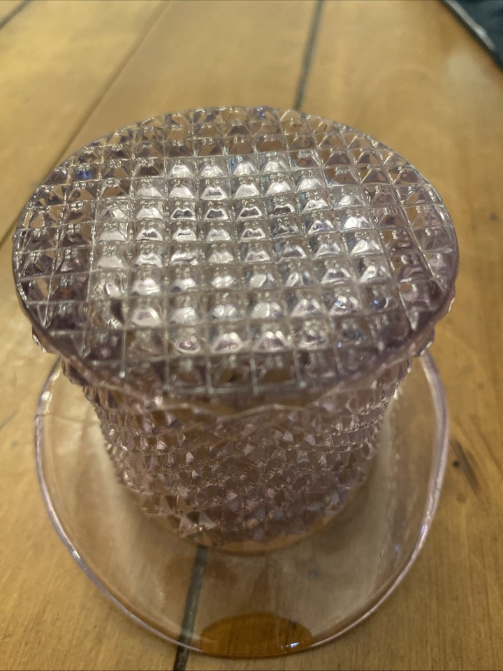 Vintage Amethyst Pressed Glass Top Hat Vase Purple Diamond Pattern | eBay