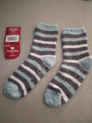 Light Blue Gray white socks with silicone grippers on the bottom ...