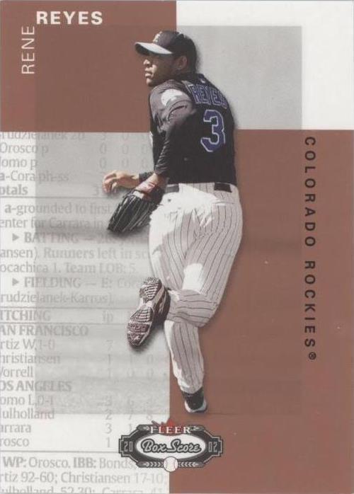2002 Fleer Box Score - Rising Stars Rene Reyes #161 /2950 (RC) for sale ...