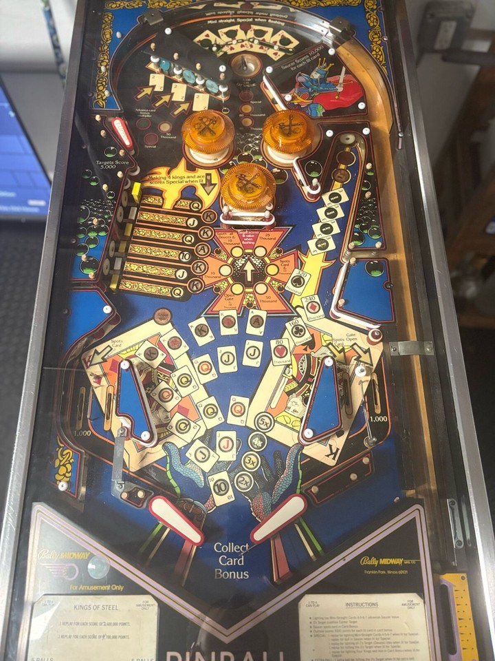 Kings of Steel pinball machine from March 1984, manufactured by Bally ...