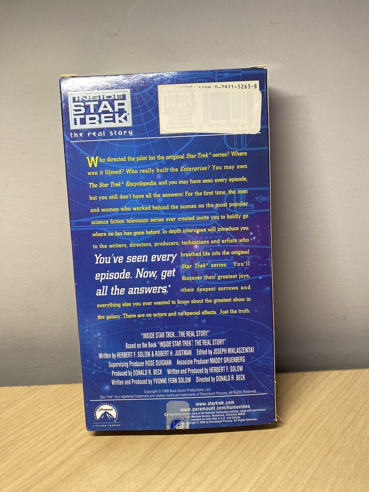 INSIDE STAR TREK: THE REAL STORY, VHS, 1998, COLOR, 48 MINUTES, GREAT ...