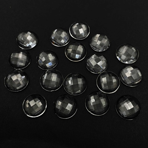Natural Crystal Quartz Round Checker Cut Loose Gemstone Lot 8 Pcs 14 MM ...