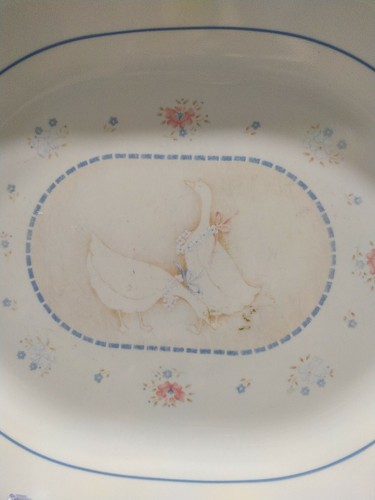 Vintage Corelle Country Promenade Geese Goose 12" Oval Tray Plate ...
