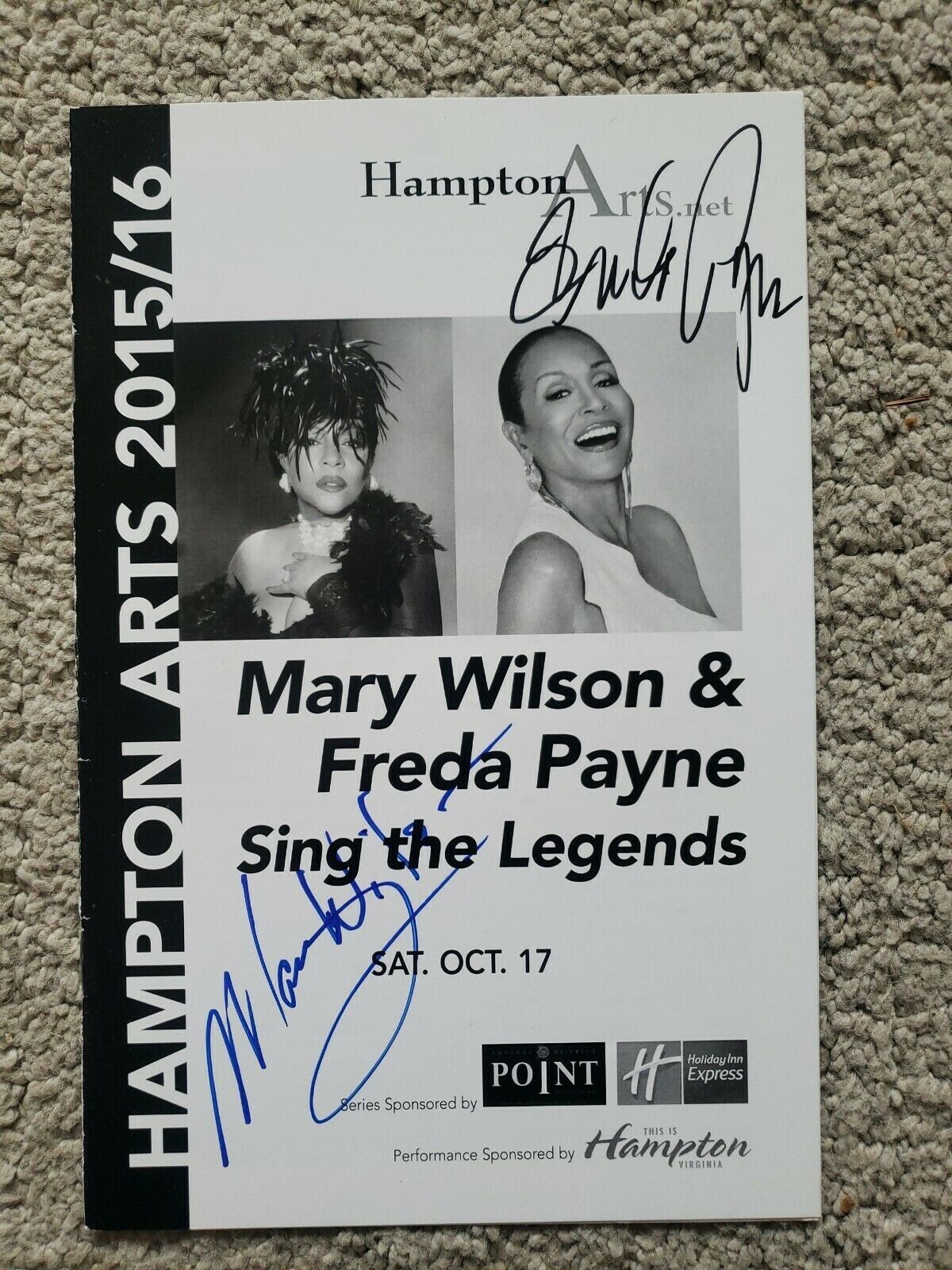 Mary Wilson & Freda Payne autographed signed autograph auto 2015 ...
