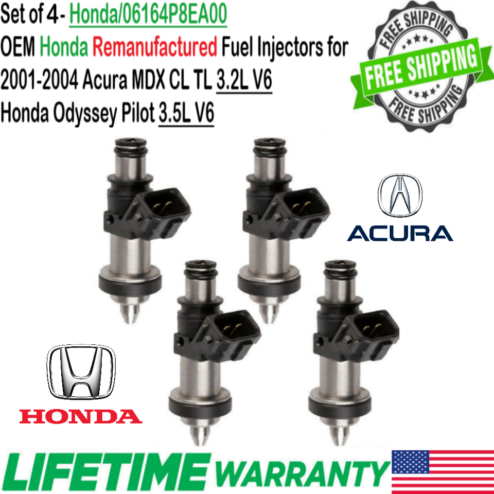 4/Pieces Honda Genuine HP Upgrade Fuel Injectors for 2002, 2003 Acura ...