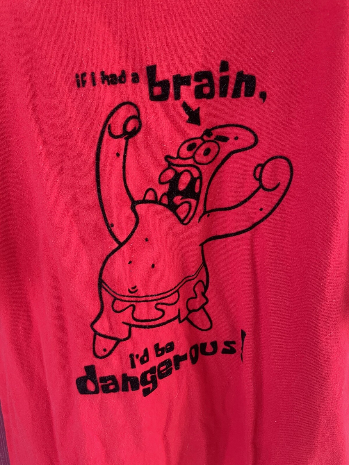 SpongeBob PATRICK NICKELODEON FUZZY LETTER TSHIRT - Gem