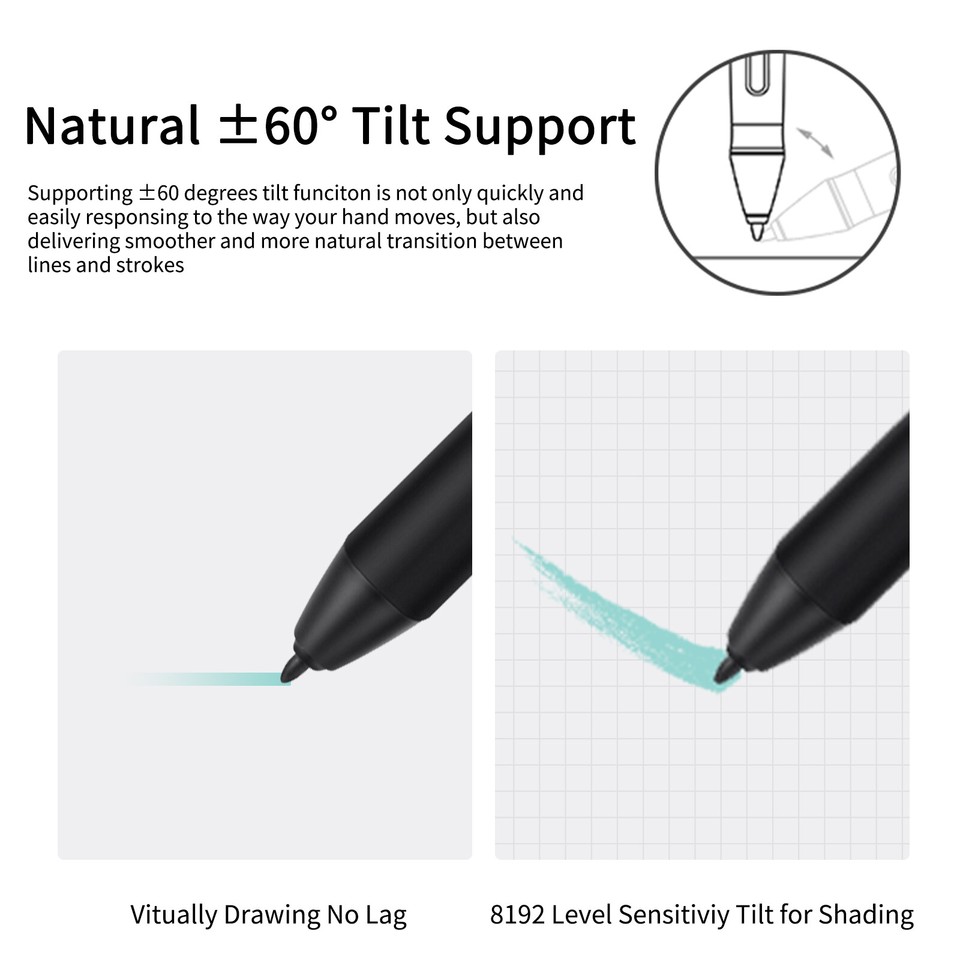 GAOMON PD1161 Portable Graphic Drawing Monitor Screen Battery Free Pen ...