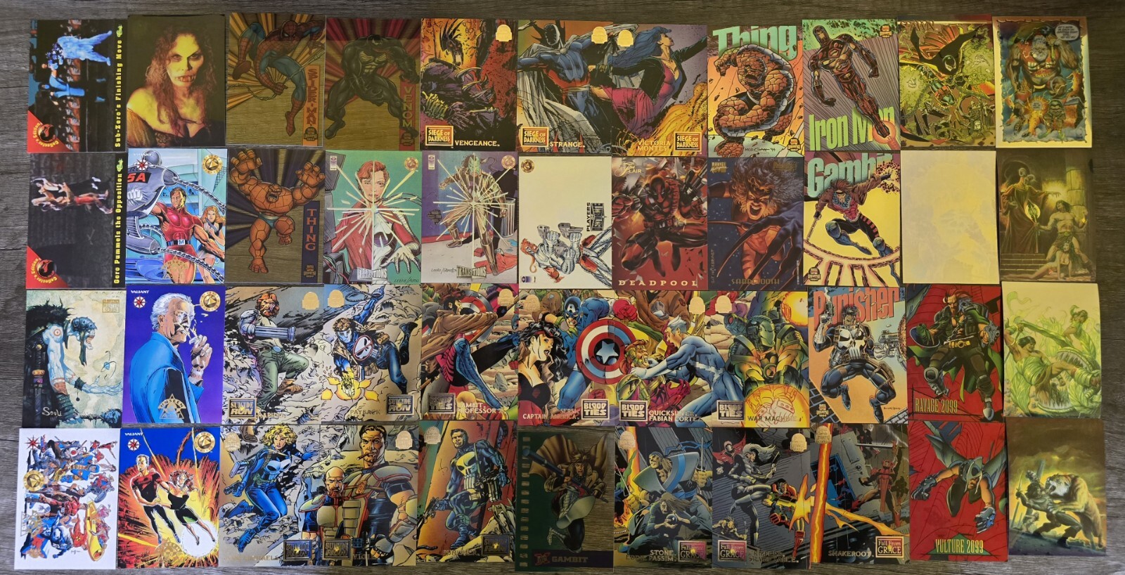 Mixed Lot Of 44 Super Hero Trading Cards. Deadpool, Spiderman, Venom ...