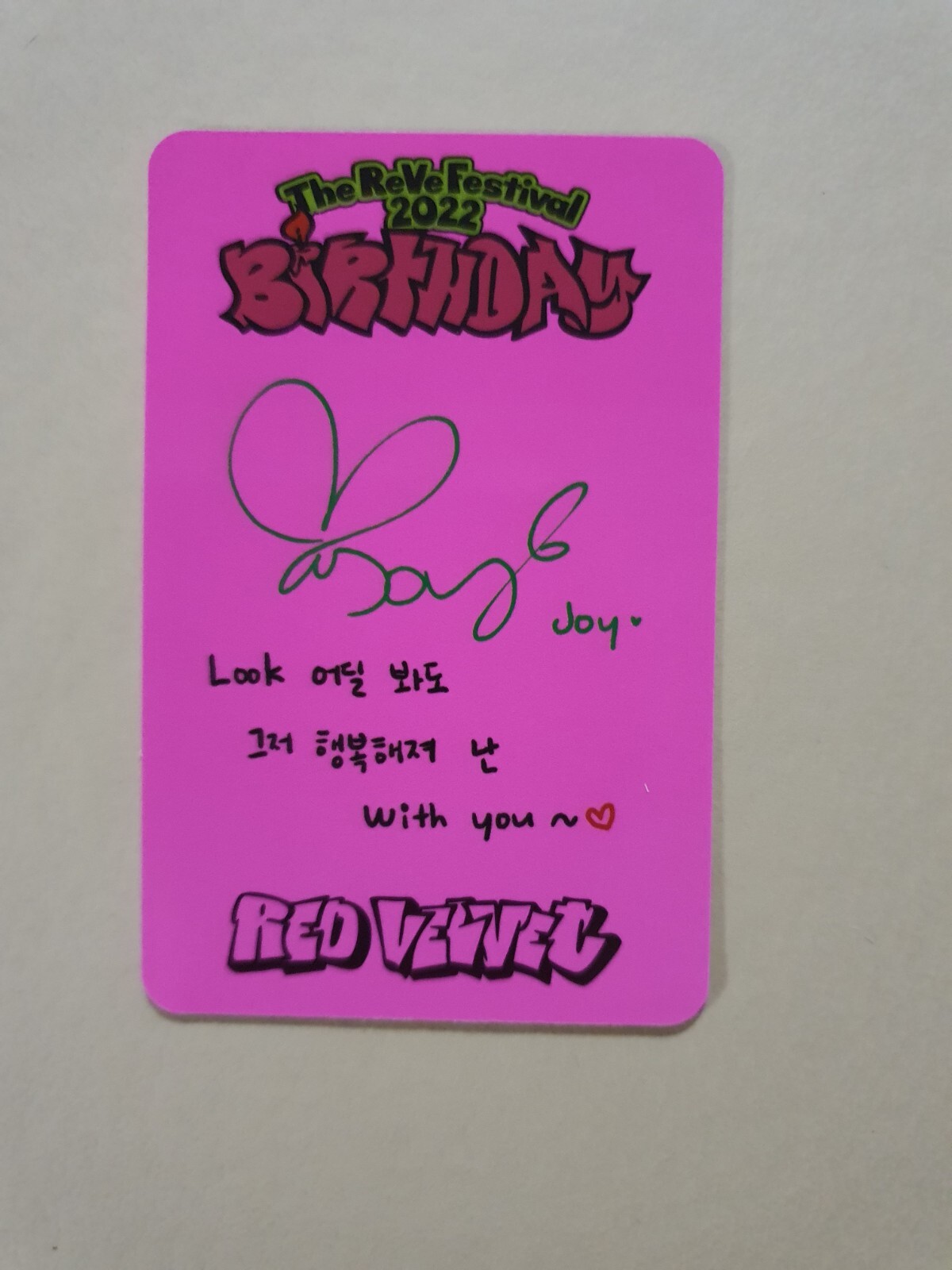 Red Velvet The Reve Festival 2022 Birthday Official Photocard + Sound ...