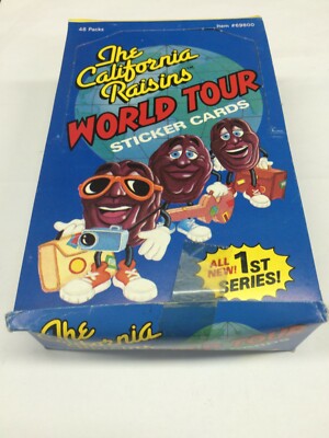 1988 The California Raisins World Tour Sticker Card Box (48 packs)-RARE ...