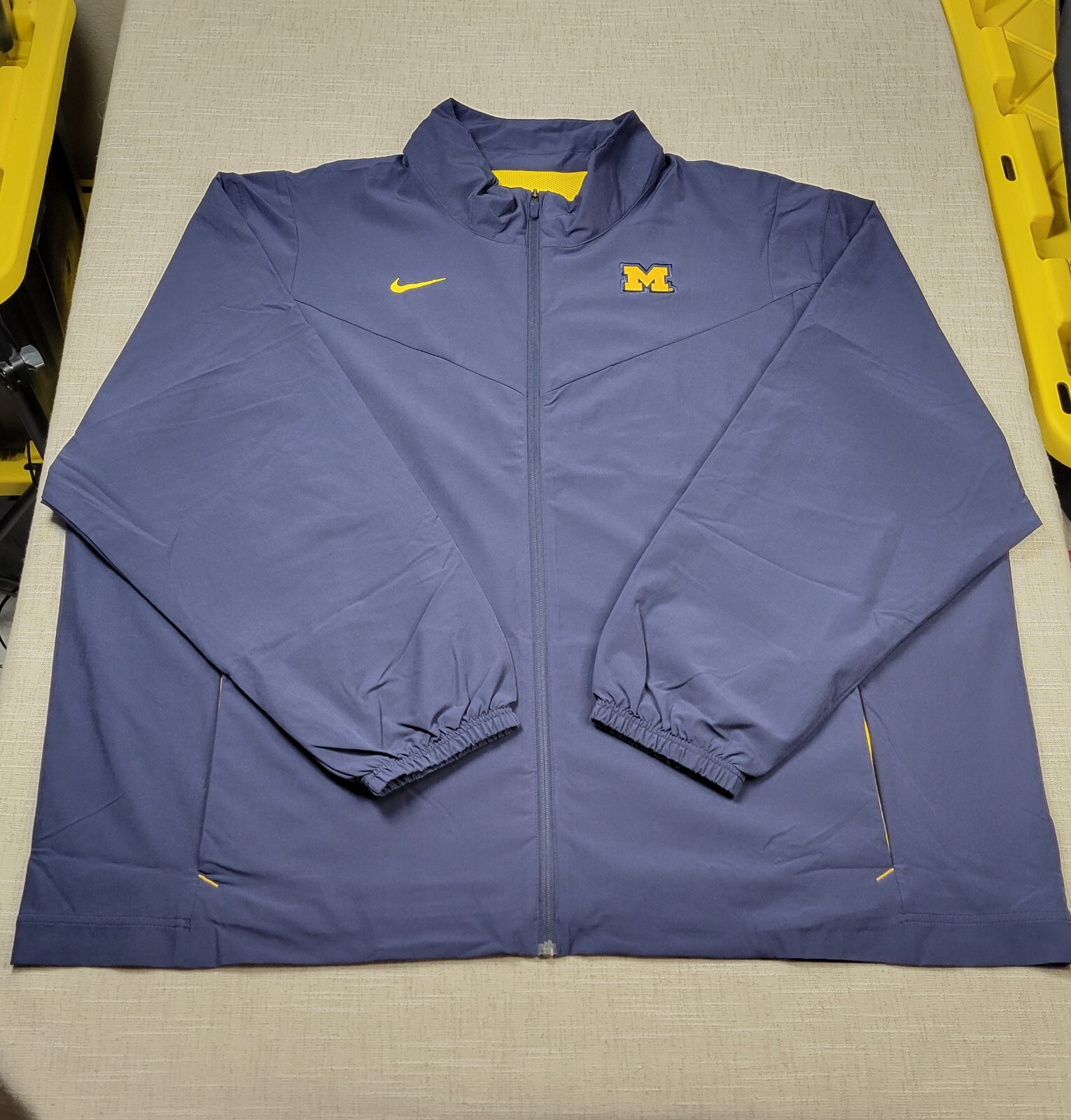 NIKE Michigan Wolverines Jacket 4XL Mens Blue Full Zip Mesh Lined ...
