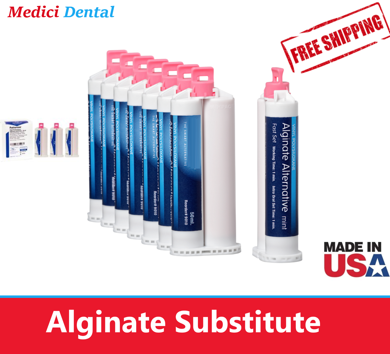 Dental VPS Alginate Substitute Alternative Up to 8 x 50mL Cartridges ...