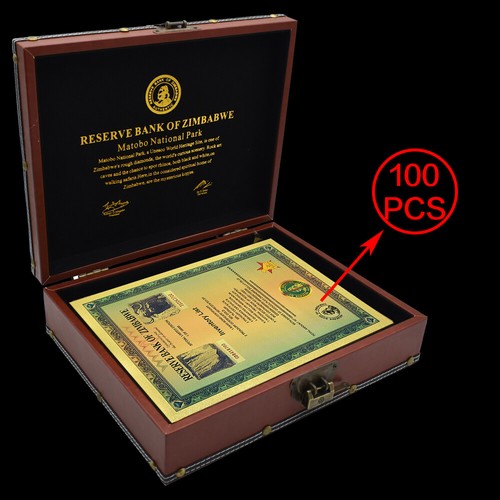 100pcs Googolplex Containers Zimbabwe Certificates Memory Gold ...