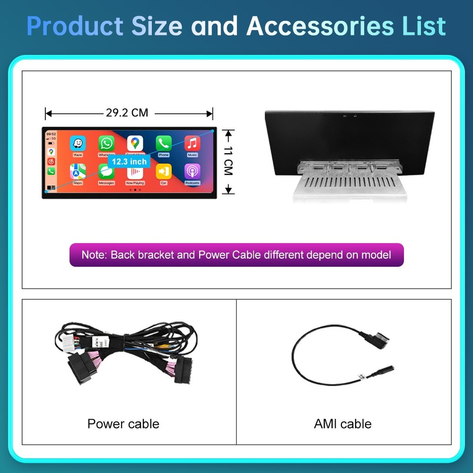 12.3'Wireless Screen For Audi A4 A5 MIB2 2016-19 Carplay Stereo ...
