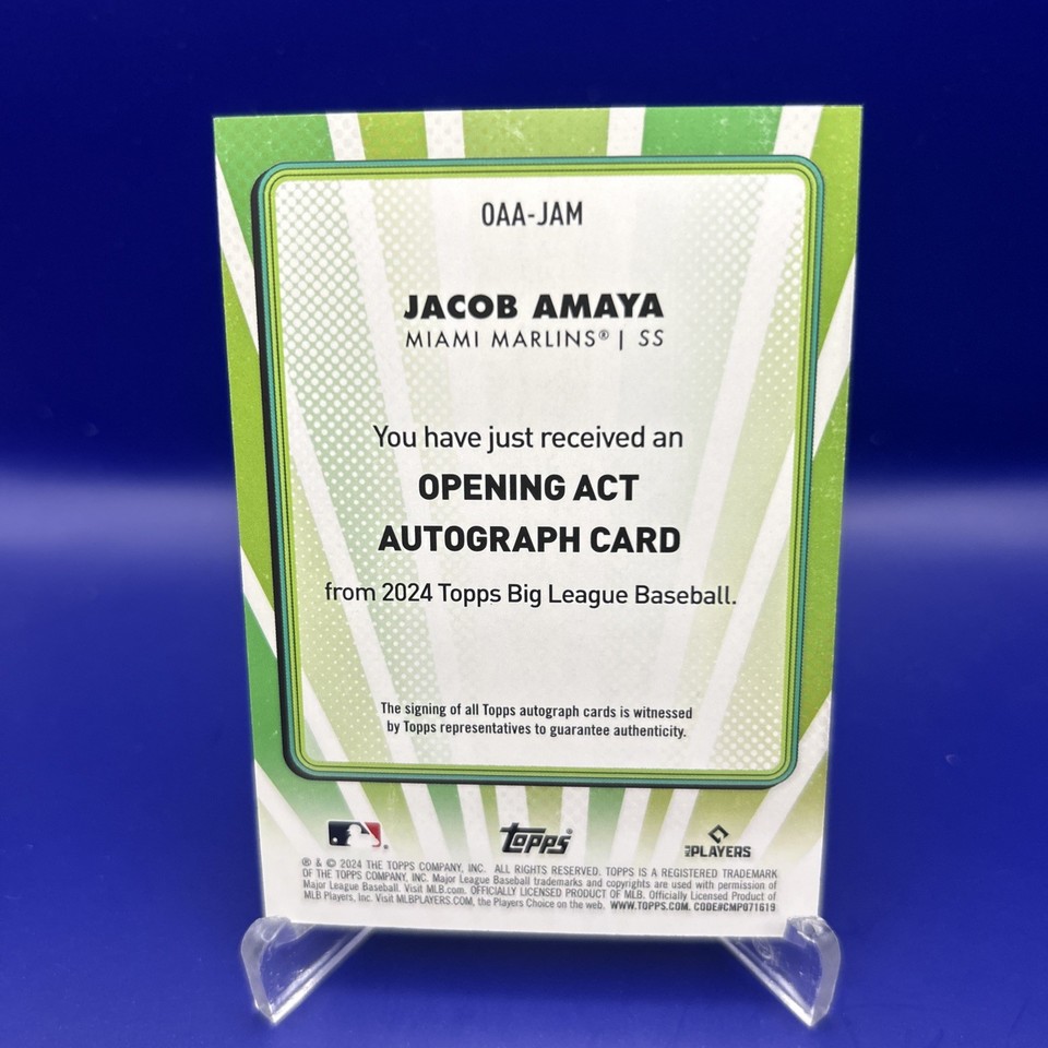 2024 Topps Big League Baseball Jacob Amaya #OAA-JAM RC Opening Act ...