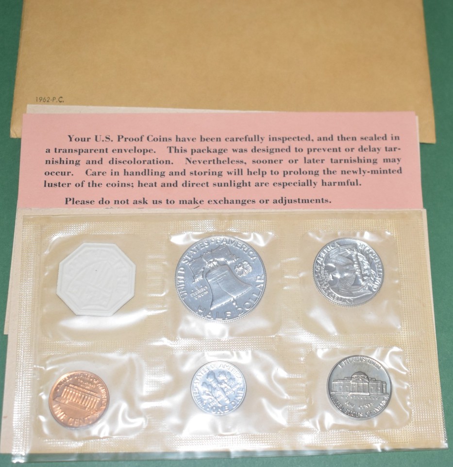 USA 1962 Proof Set - 90% Silver Vintage U.S. Coins - Original Mint ...